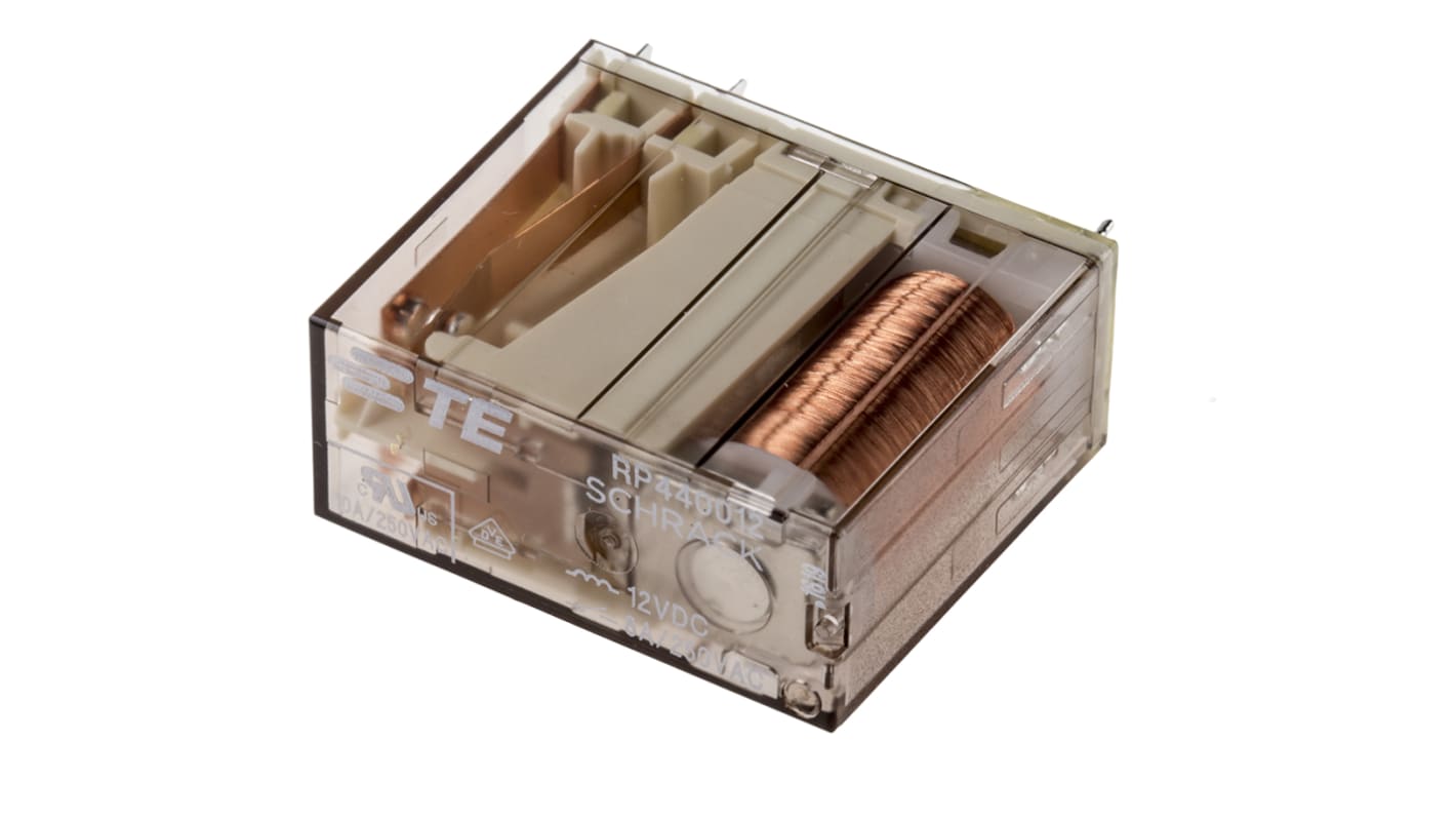 RP440012 | TE Connectivity PCB Mount Non-Latching Relay, 12V dc Coil ...