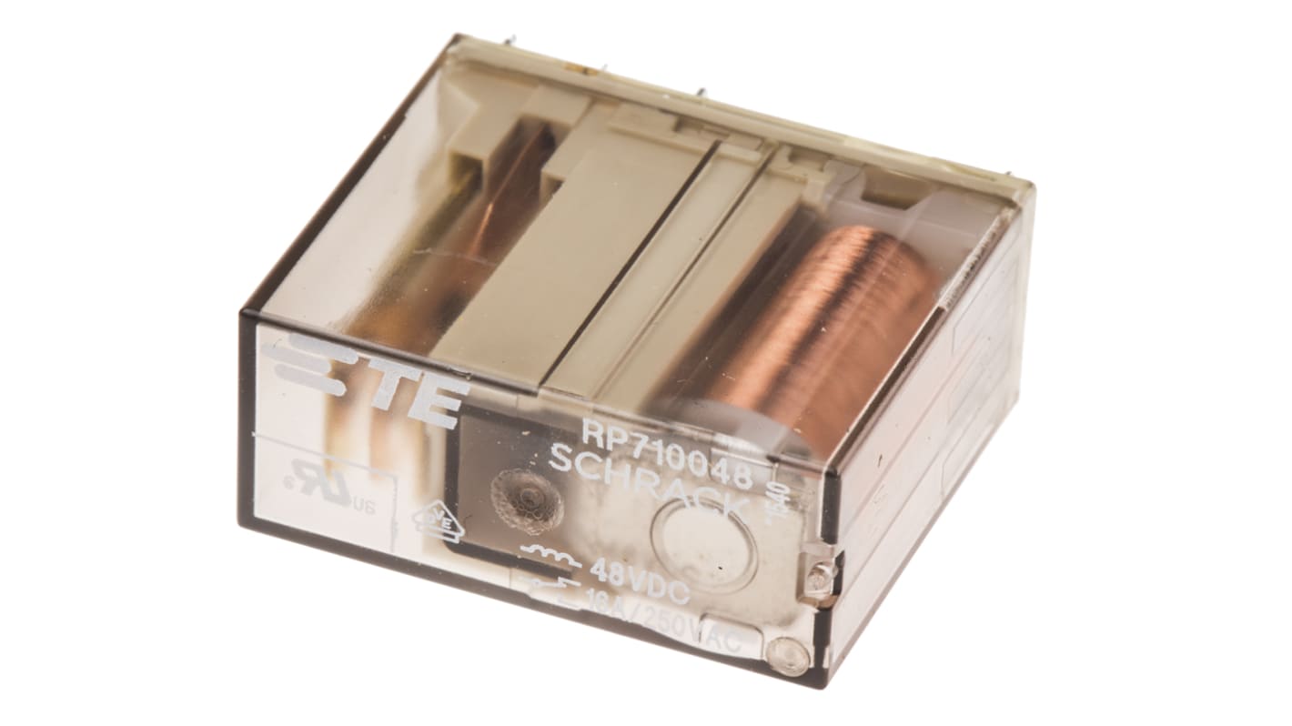 RP710048 | TE Connectivity PCB Mount Power Relay, 48V dc Coil, 16A ...