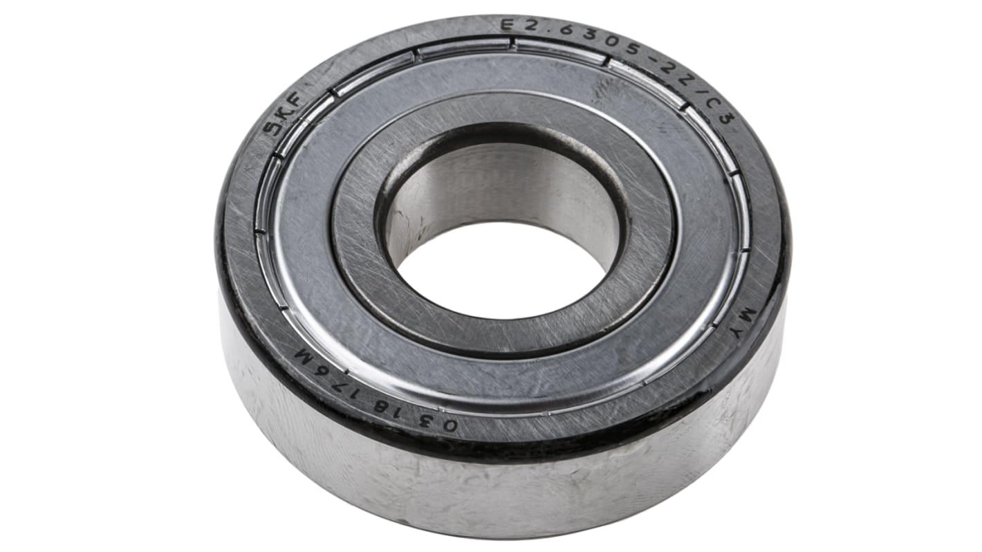 SKF E2.6305-2Z/C3 Single Row Deep Groove Ball Bearing- Both Sides Shielded 25mm I.D, 62mm O.D | RS
