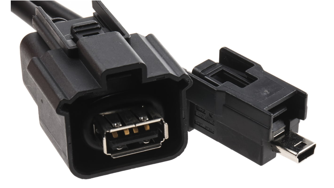 111015-0100 | Molex USB 2.0 Cable, Female USB A to Male Mini USB B ...