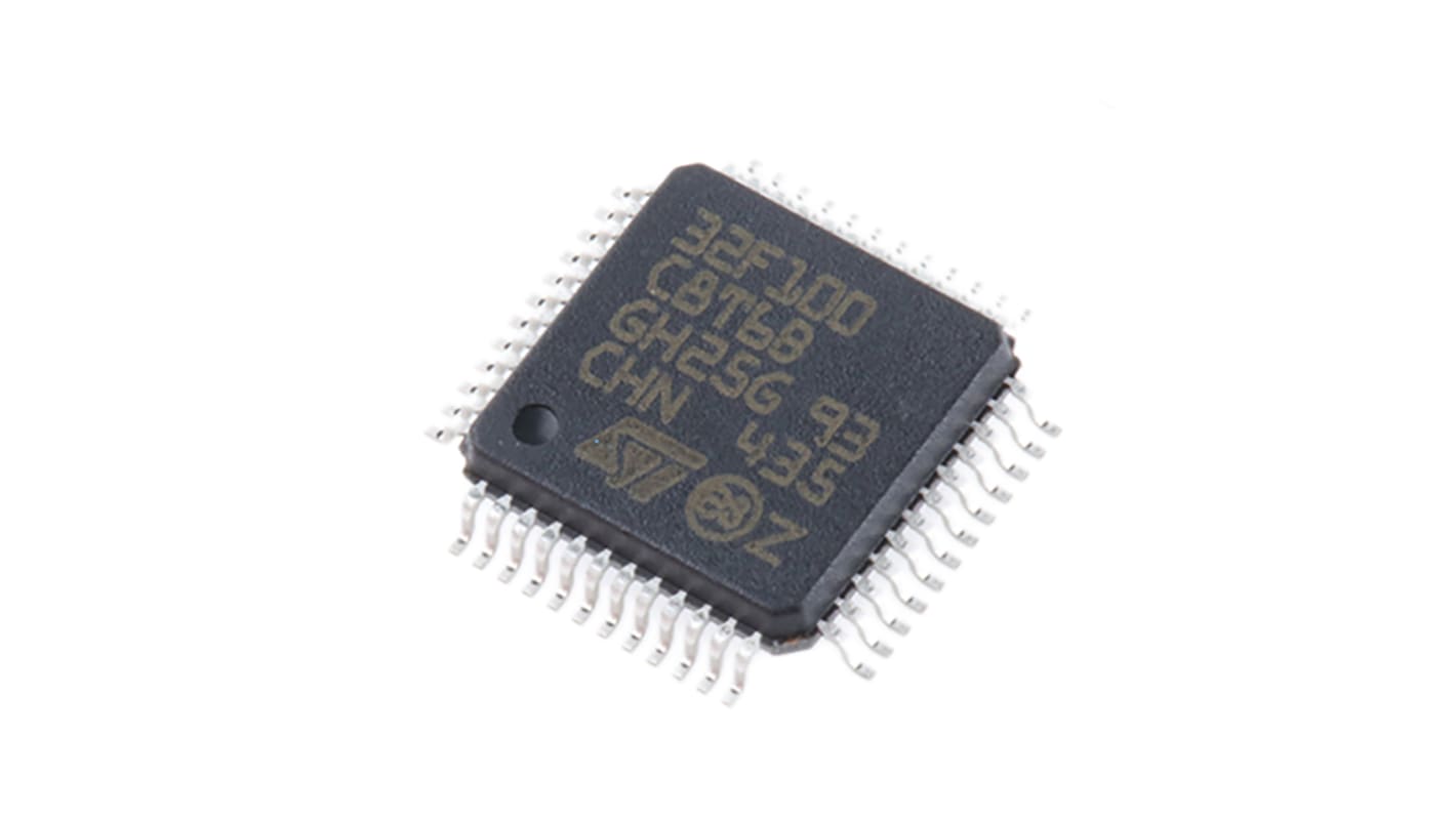 STMicroelectronics STM32F100C8T6B, 32bit ARM Cortex M3 Microcontroller, STM32F1, 24MHz, 64 kB ...