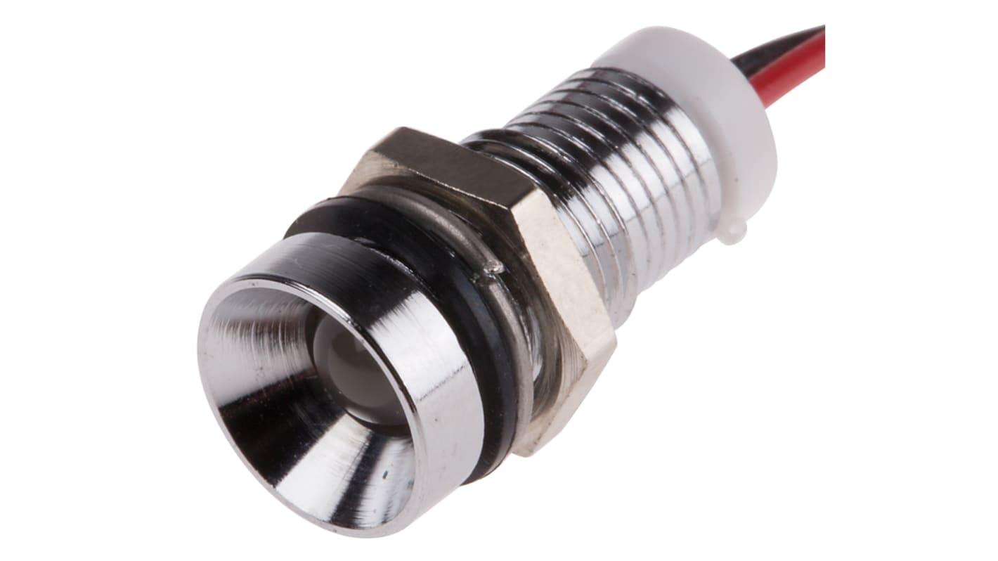 RS PRO White Panel Mount Indicator, 2V dc, 8mm Mounting Hole Size, Lead ...