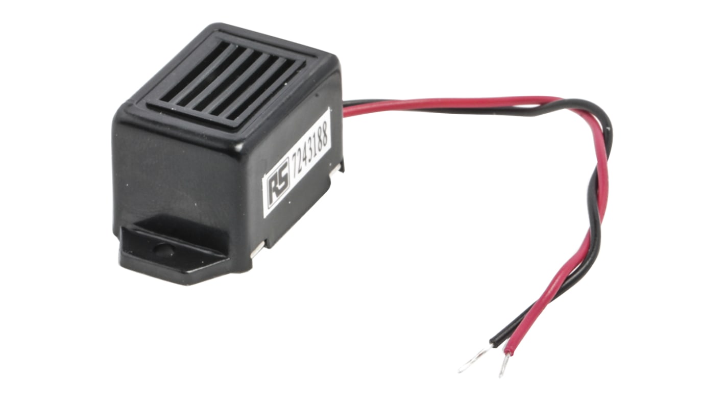 RS PRO 75dB Flange Mount Continuous Internal Magnetic Buzzer Component ...
