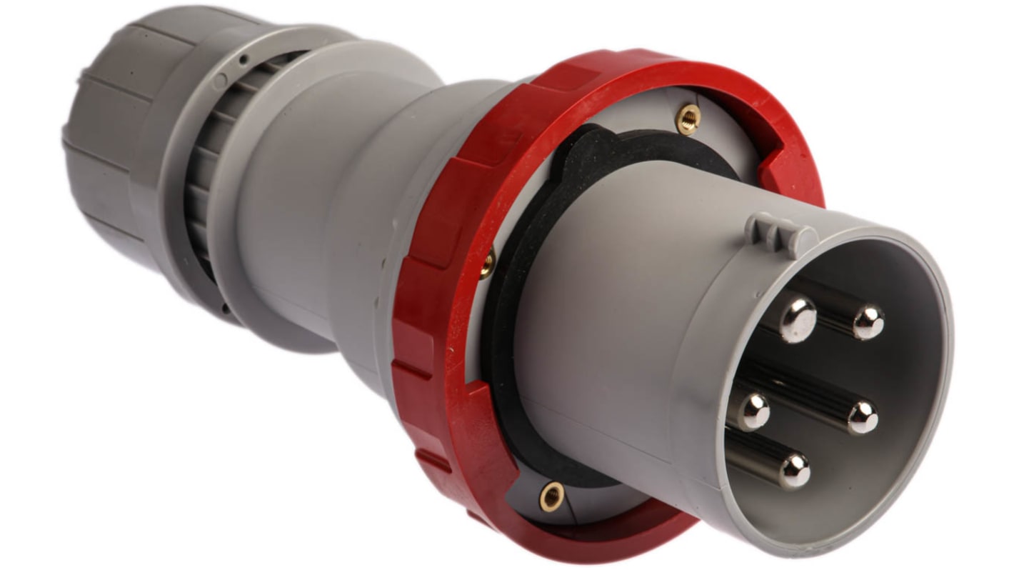 218.12537 | Scame IP67 Red Cable Mount 3P + N + E Industrial Power Plug ...