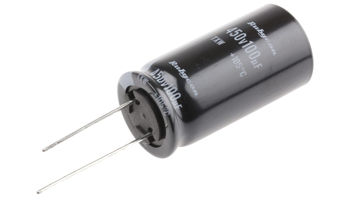 450TXW100MEFC18X35 | Condensateur Rubycon série TXW, Aluminium électrolytique 100μF, 450V c.c. | RS