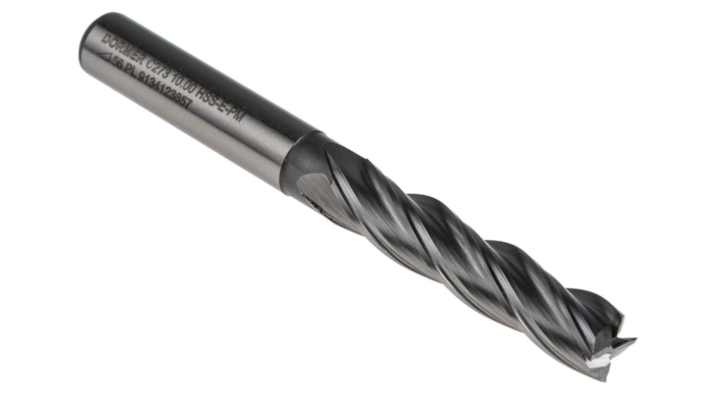 C27310.0 | Dormer End Mill, 10mm Cutter, HSCo, 10 mm Shank, 45mm Cut | RS