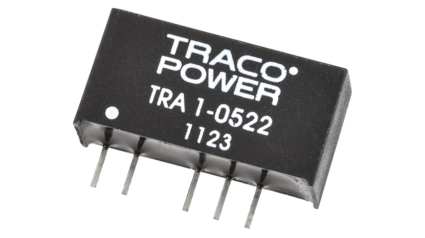 TRACOPOWER DC-DCコンバータ Vout：±12V dc 4.5 → 5.5 V dc, 1W, TRA 1-0522 | RS