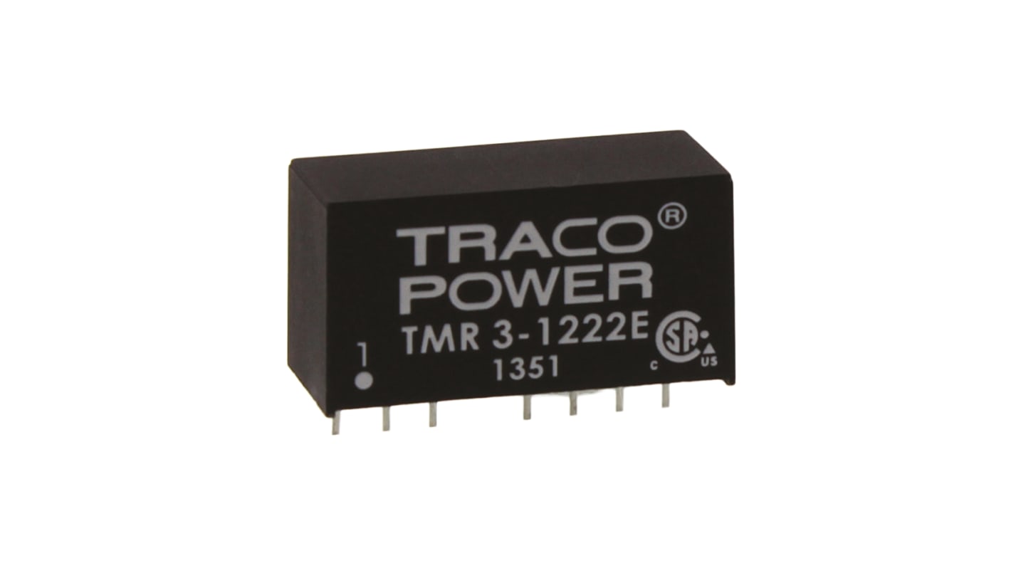 TMR 3-1222E | TRACOPOWER TMR 3E DC-DC Converter, ±12V dc/ ±125mA Output, 9 → 18 V dc Input, 3W ...