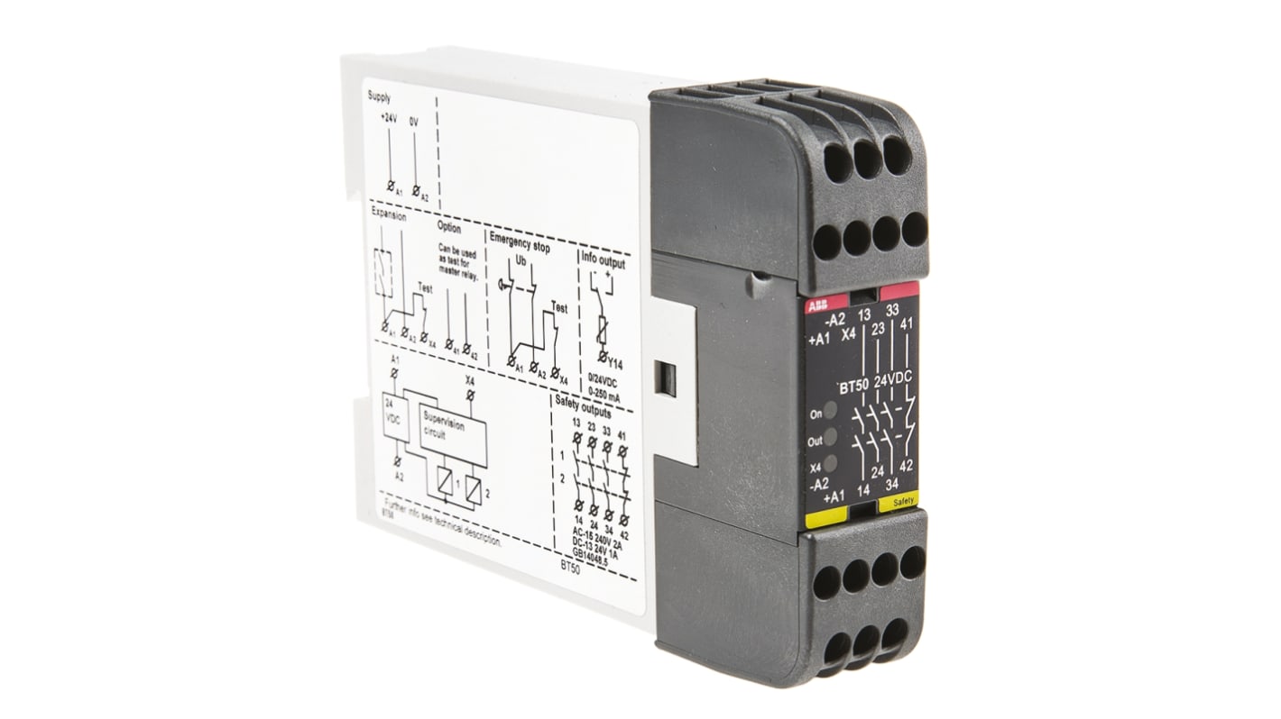 2TLA010033R0000 BT50 24DC | ABB BT50 Series Output Module, 0 Inputs, 4 ...