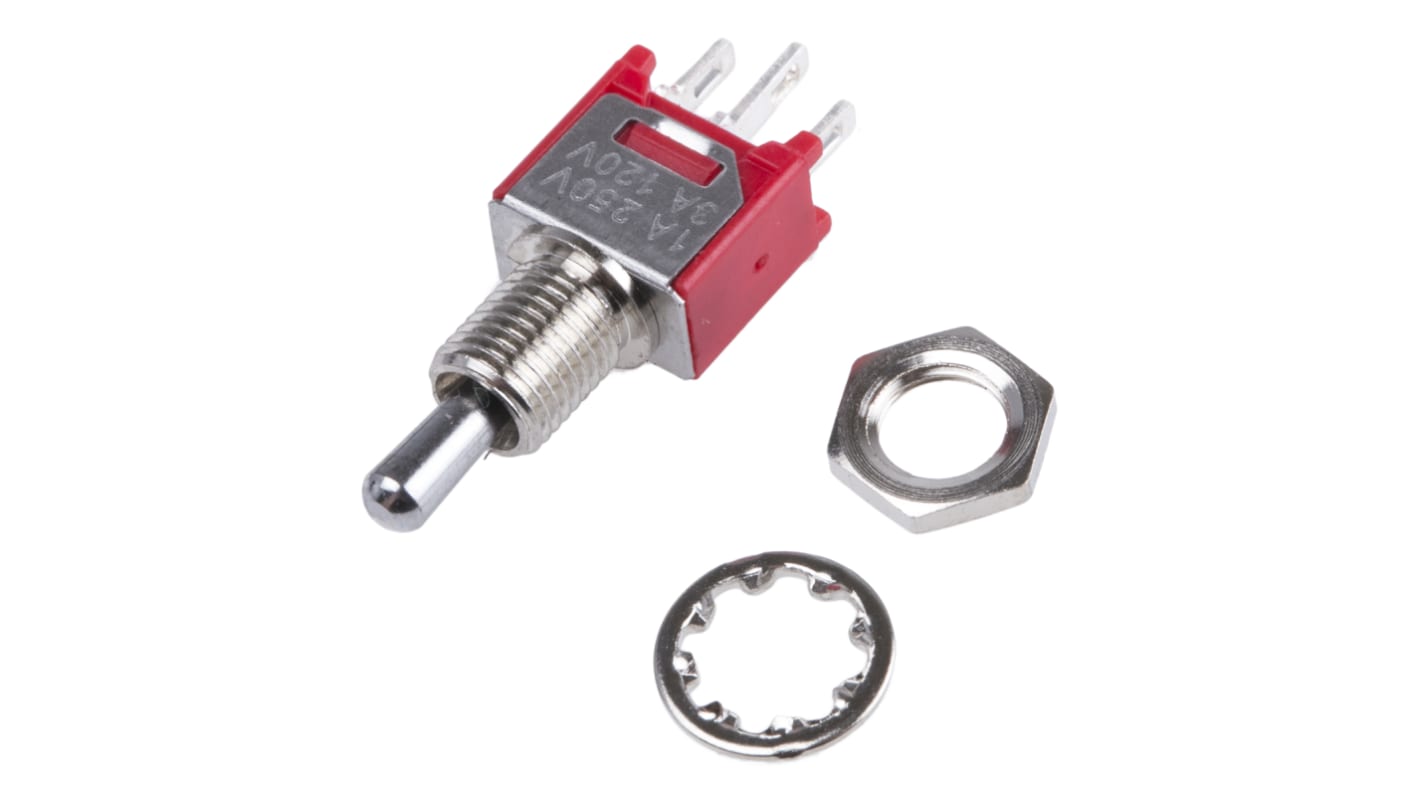 RS PRO Toggle Switch, Panel Mount, On-Off-On, SPDT, Solder Terminal | RS