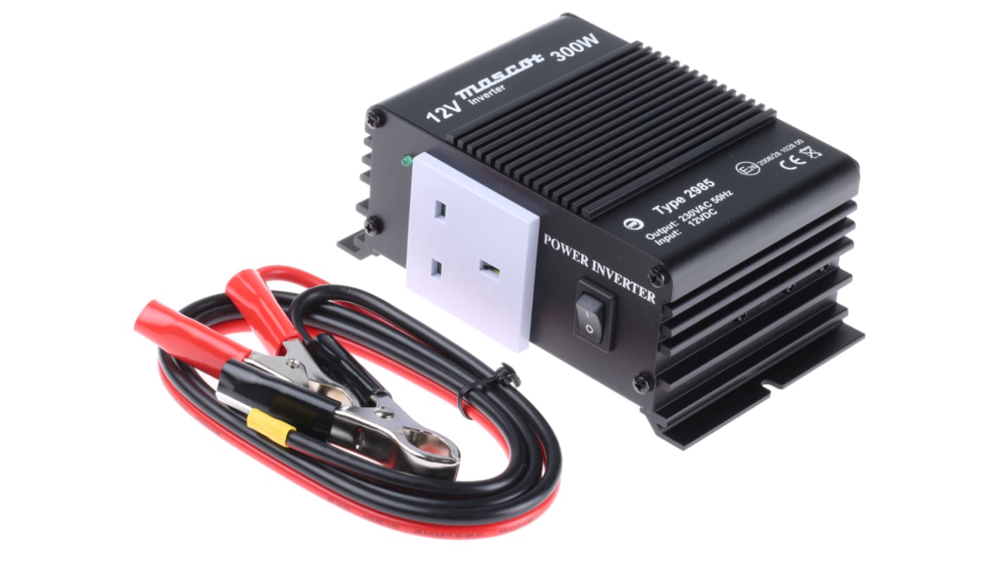 2985120039 | Mascot Quasi Sine Wave 300W Power Inverter, 12V dc Input, 230V ac Output | RS