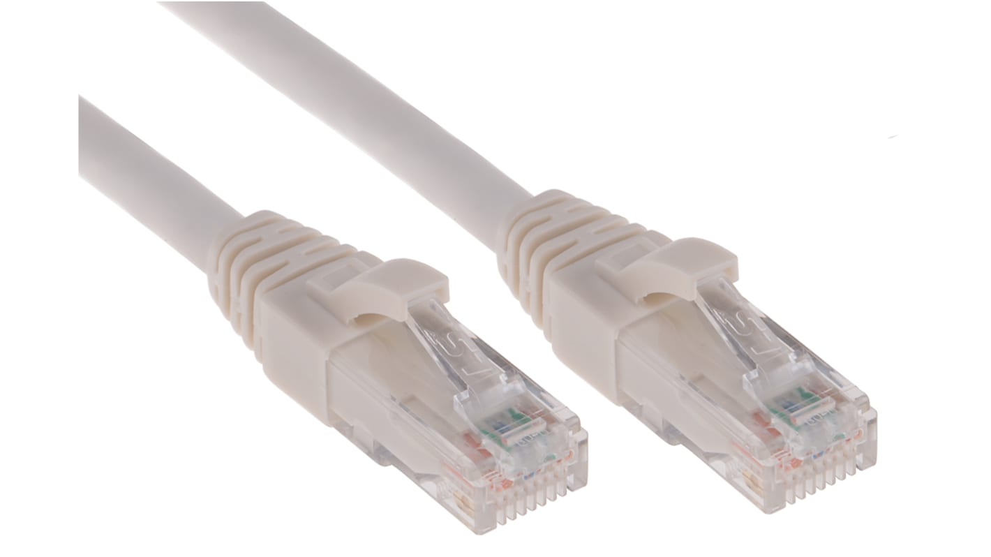 RS PRO Cat5e Male RJ45 to Male RJ45 Ethernet Cable, U/UTP, White PVC ...