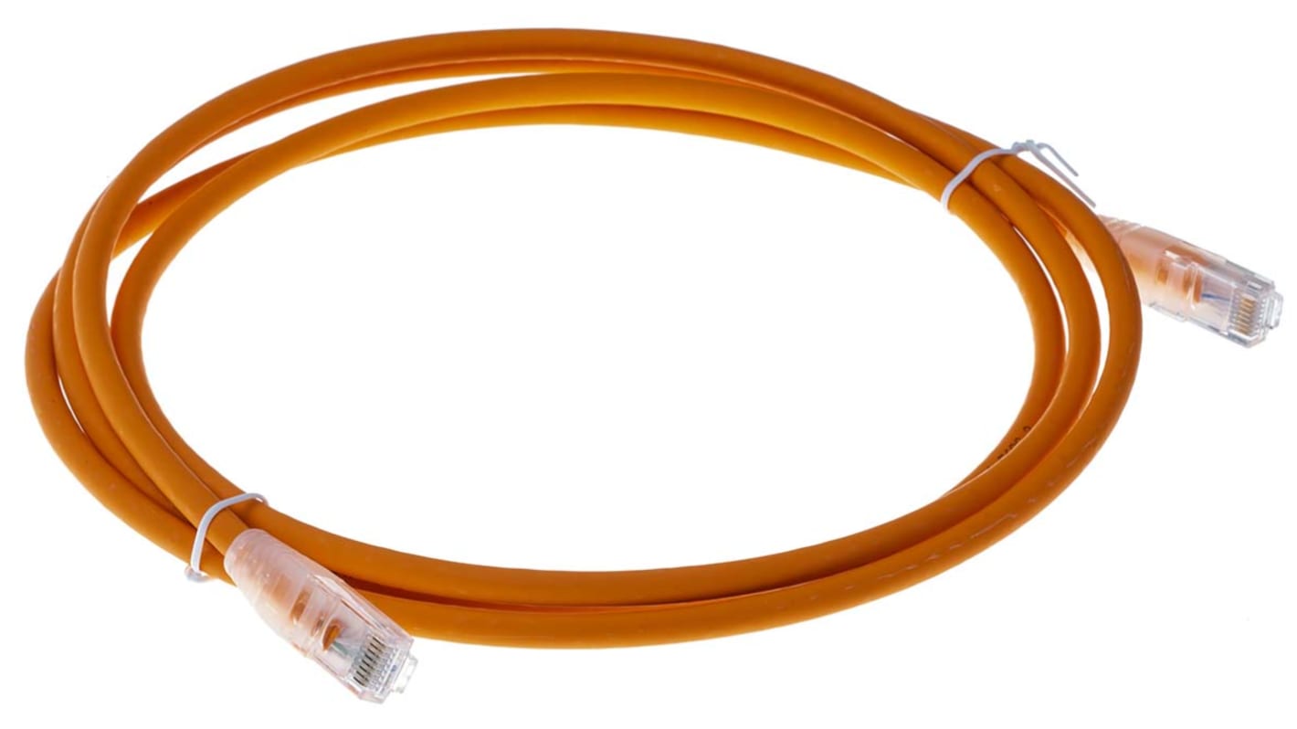 RS PRO Cat6 Male RJ45 to Male RJ45 Ethernet Cable, UTP, Orange LSZH ...