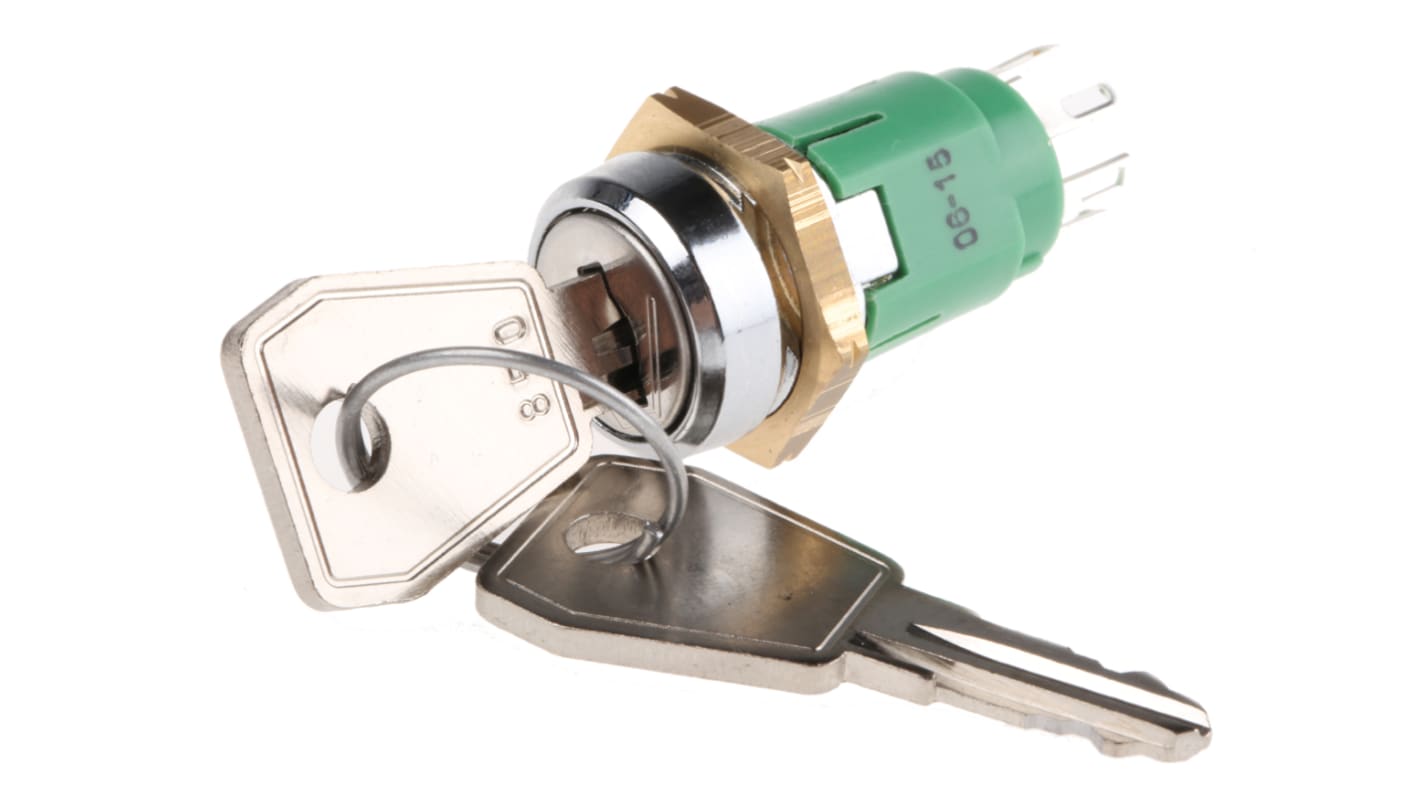 IRL-5-K-S-2-RS | Key Switch, DPDT, 1 A @ 24 V dc 2-Way Common-Key | RS