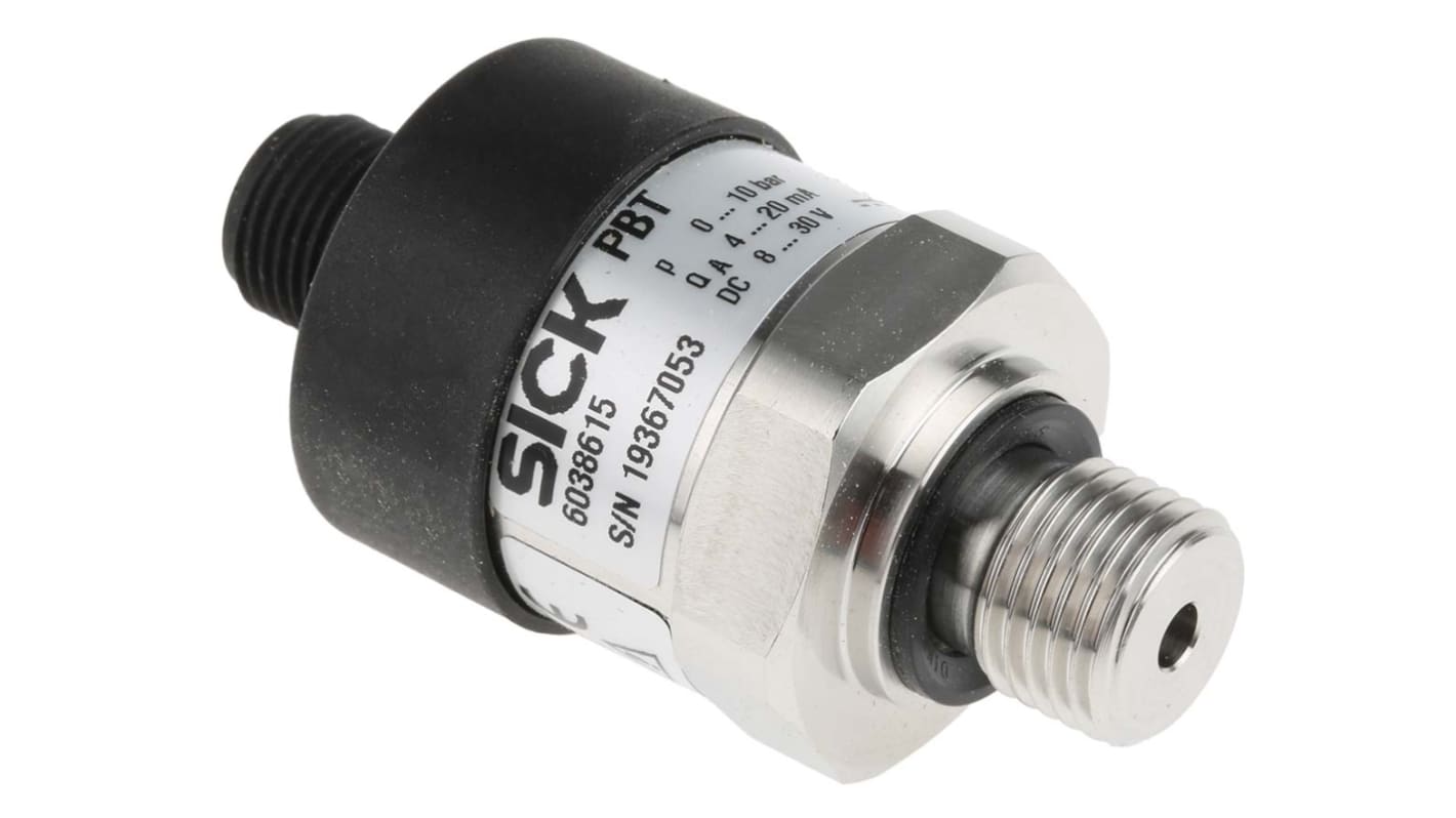 PBT-RB010SG1SSNAMA0Z | Sick Pressure Sensor, 0bar Min, 10bar Max, Analogue Output, Relative ...