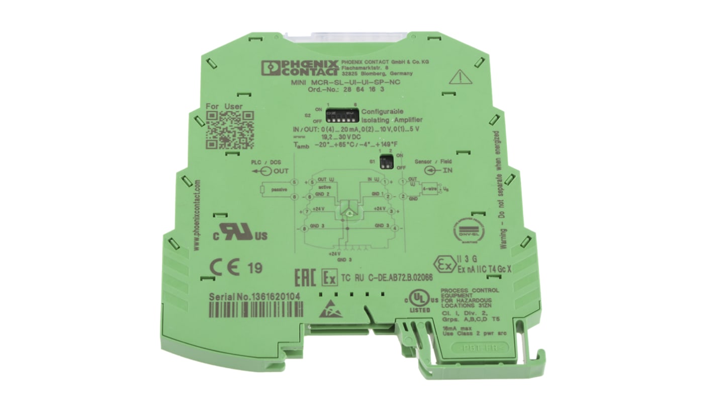 2864163 | Phoenix Contact Galvanic Isolator, Current, Voltage Input | RS