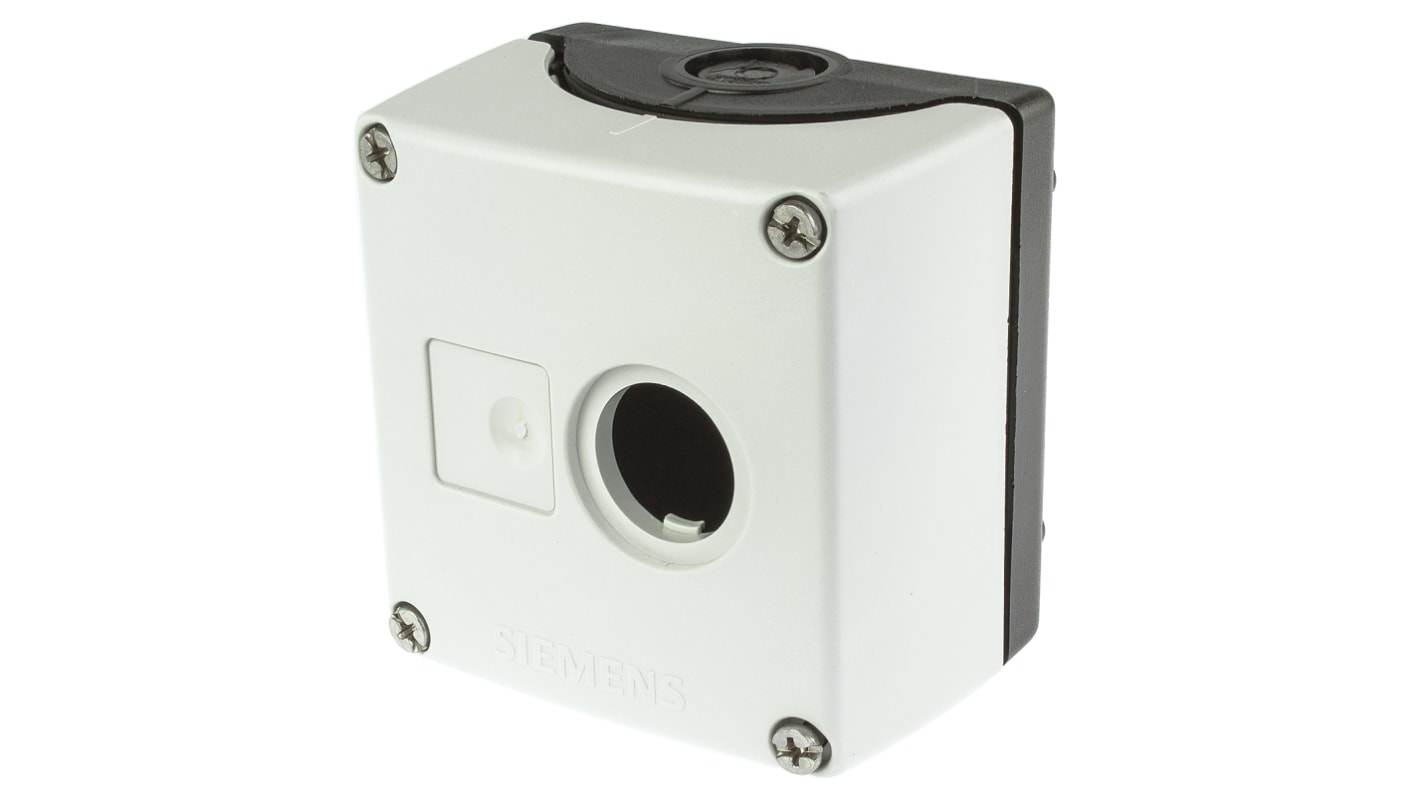 3SB3801-0AA3 | Siemens Grey Plastic Push Button Enclosure - 22mm Diameter | RS