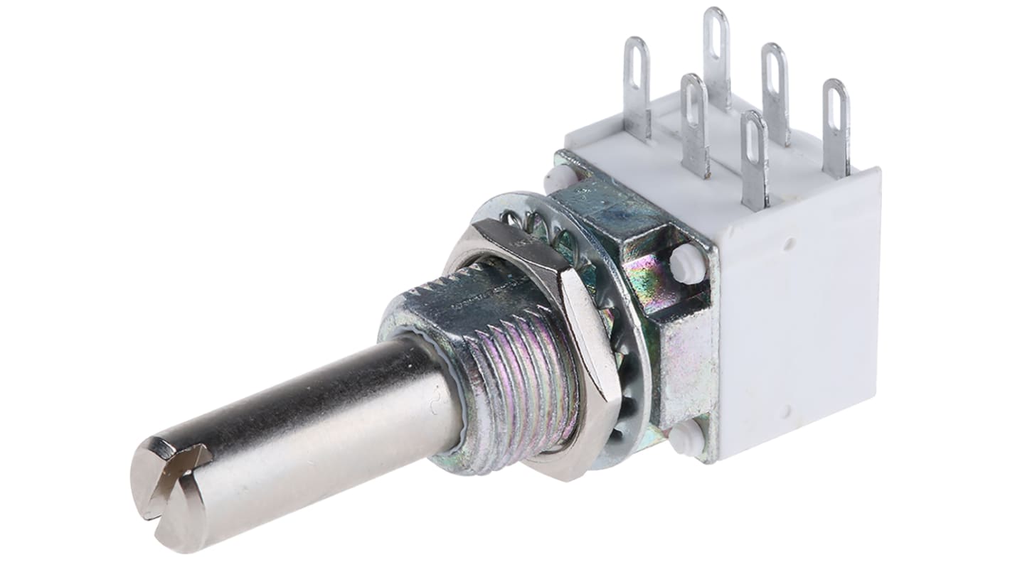 Vishay 10kΩ Rotary Potentiometer 2-Gang Panel Mount, P11L2V0FLSY00103KA ...