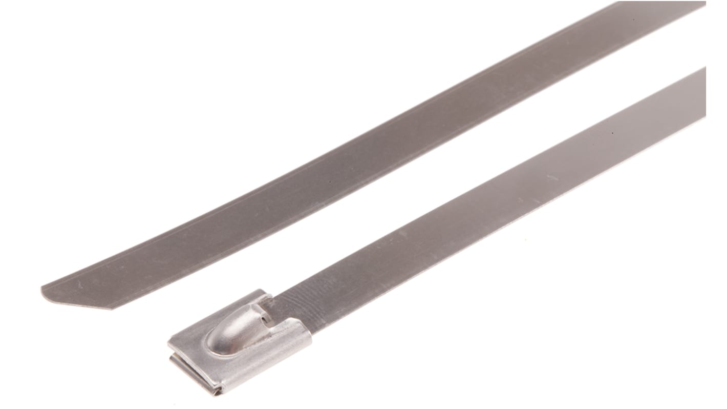 RS PRO Cable Tie, Roller Ball, 680mm x 7.9 mm, Metallic 316 Stainless ...