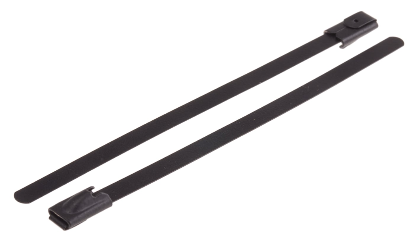 RS PRO Cable Tie, Roller Ball, 100mm x 4.6 mm, Black Polyester Coated ...