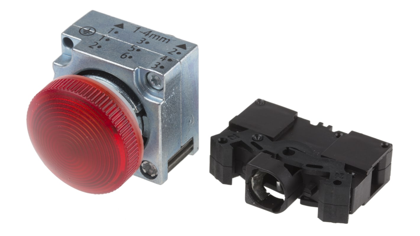 3SB3604-6BA20 | Siemens, Panel Mount Red LED Pilot Light, 22.3mm Cutout ...