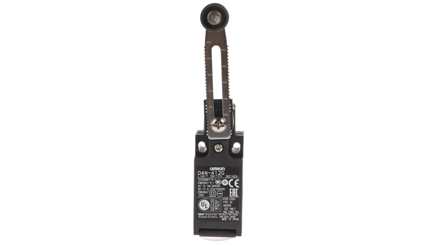 D4N-412G | Omron D4N Series Roller Lever Interlock Switch, NO/NC, DPST | RS