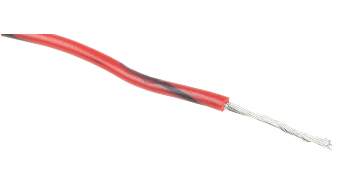 Fil électrique RS PRO BS4808, 0,52 mm², Noir/Rouge, 20 AWG, 100m, 1 kV | RS