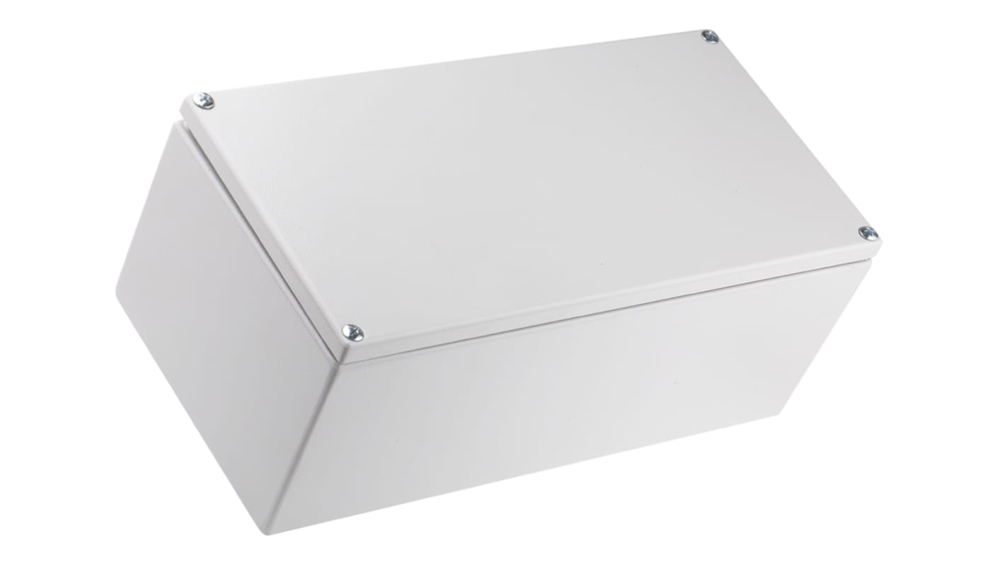 RS PRO Light Grey Mild Steel Terminal Box, IP66, 300 x 120 x 150mm | RS