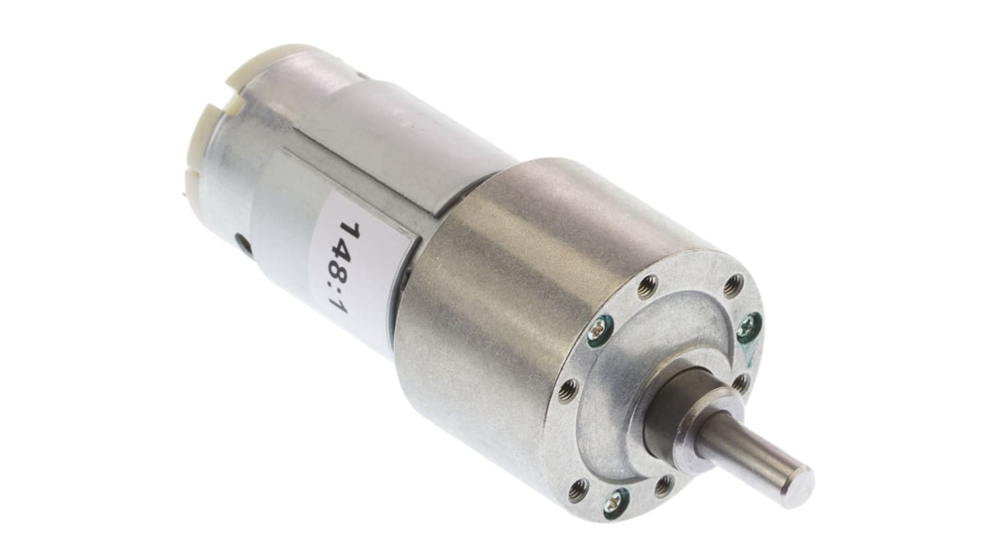 RS PRO Geared DC Motor, 7 W, 4.5 → 15 V dc, 114 gcm, 7300 rpm, 6mm ...