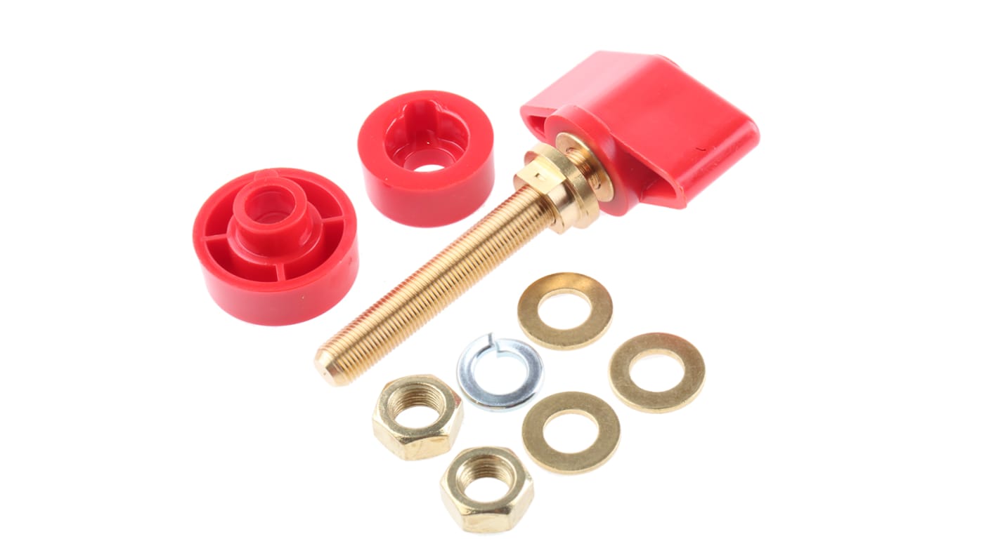 POL 102 / RT | Schutzinger 4mm Red Terminal Post, 1kV, 100A, M8 x 0.75 ...
