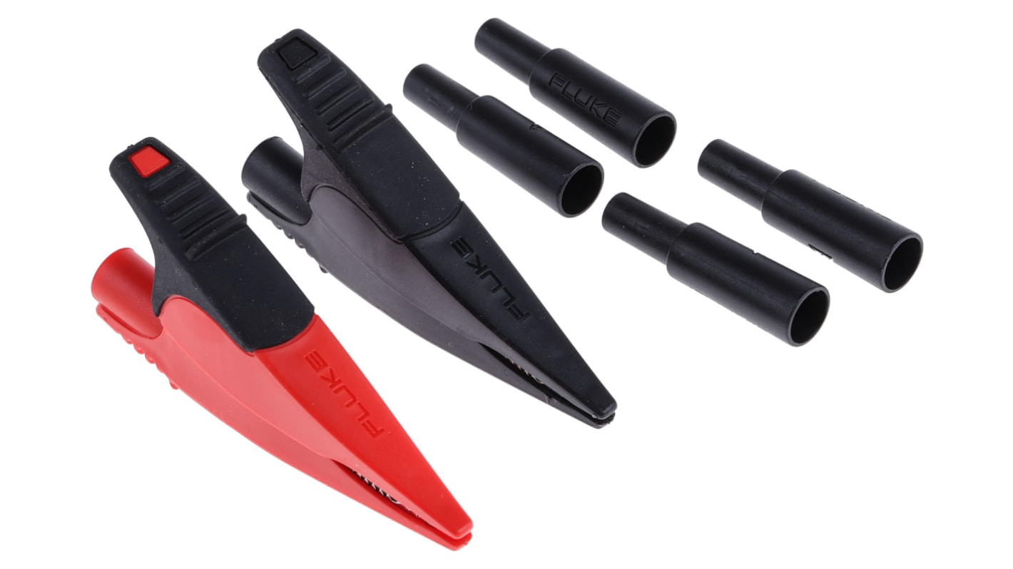 フルーク AC285-FTP わに口クリップ 10A 20mm, 黒 , 赤 | RS