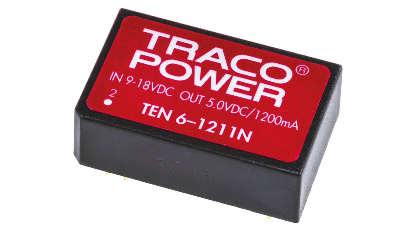 TRACOPOWER DC-DCコンバータ Vout：5V dc 9 → 18 V dc, 6W, TEN 6-1211N | RS