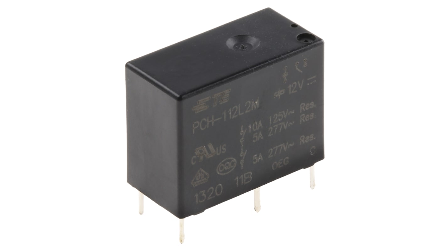 PCH-112L2M,000 | TE Connectivity PCB Mount Power Relay, 12V dc Coil, 5A Switching Current, SPST | RS