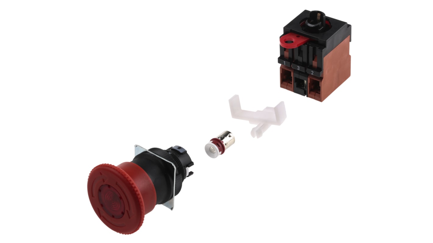 A22EL-M-24A-02 | Omron A22E Series Twist Release Illuminated Emergency Stop Push Button, Panel ...