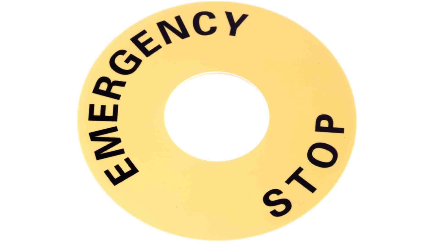 A22Z-3466-1 | Omron Legend Plate for Use with A22E E-Stop, Emergency ...