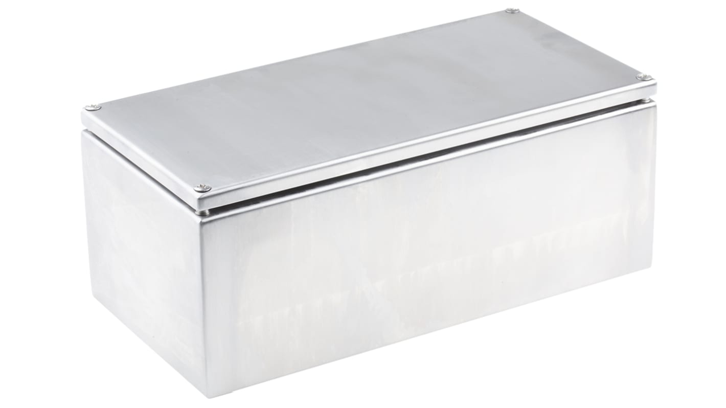 RS PRO Unpainted Stainless Steel Terminal Box, IP66, 300 x 150 x 120mm | RS