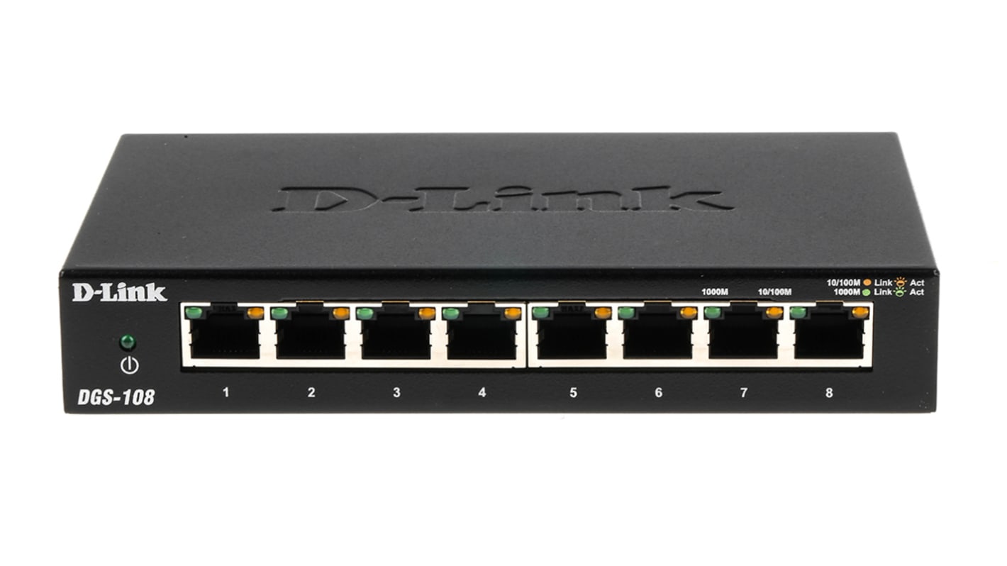 DGS-108/B | D-Link DGS-108, Unmanaged 8 Port Network Switch UK | RS