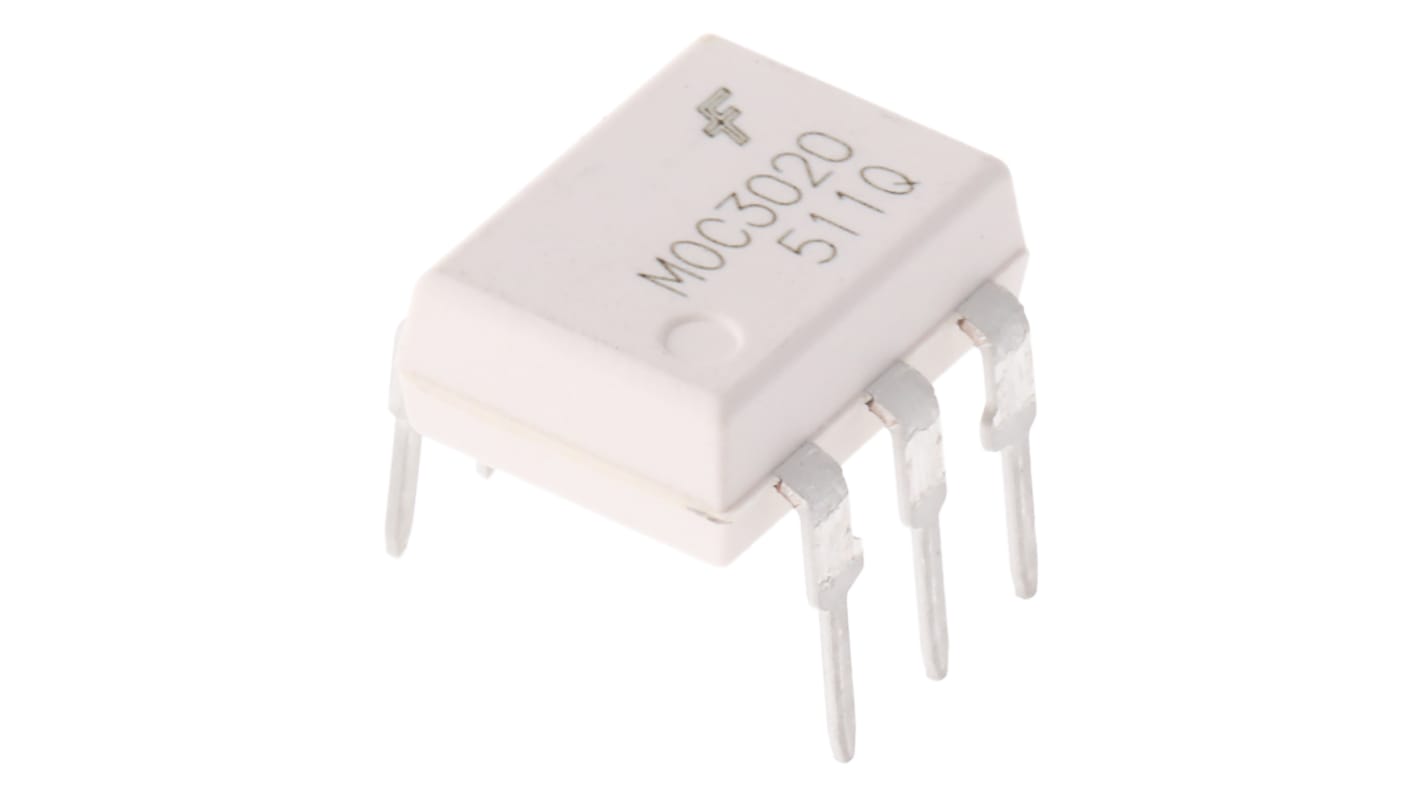 onsemi, MOC3020M DC Input Triac Output Optocoupler, Through Hole, 6-Pin DIP | RS