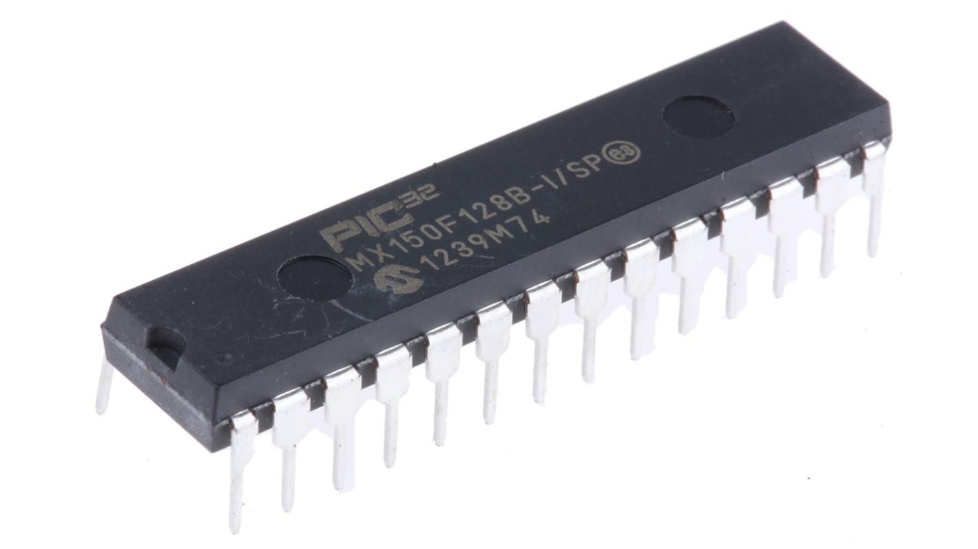 Microchip PIC32MX150F128B-I/SP, 32bit PIC Microcontroller, PIC32MX, 40MHz, 131 kB Flash, 28-Pin ...