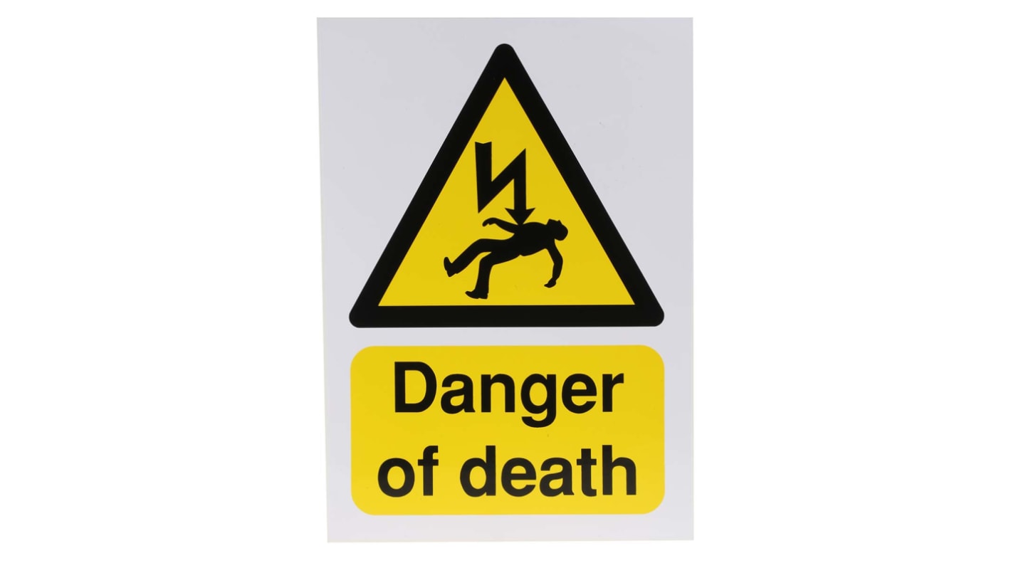 RS PRO Self-Adhesive General Hazard Hazard Warning Sign (English) | RS
