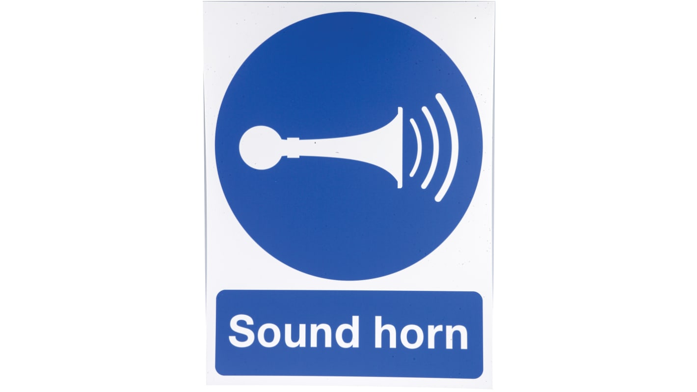 RS PRO PP Rigid Plastic Mandatory Sound Horn Sign With English Text | RS