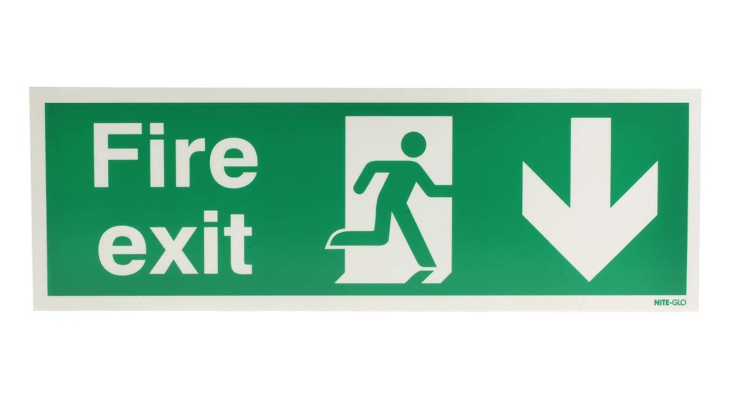Plastic FIRE EXIT, Fire Exit, English, Exit Sign | RS
