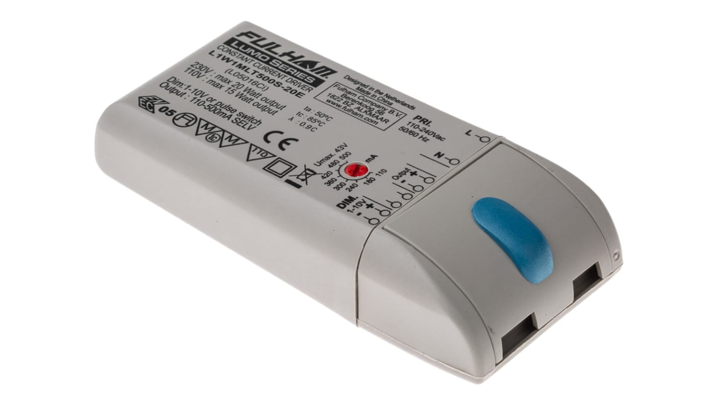 L05016Ci | Lumotech LED Driver, 1 → 43V Output, 20W Output, 110 → 500mA ...
