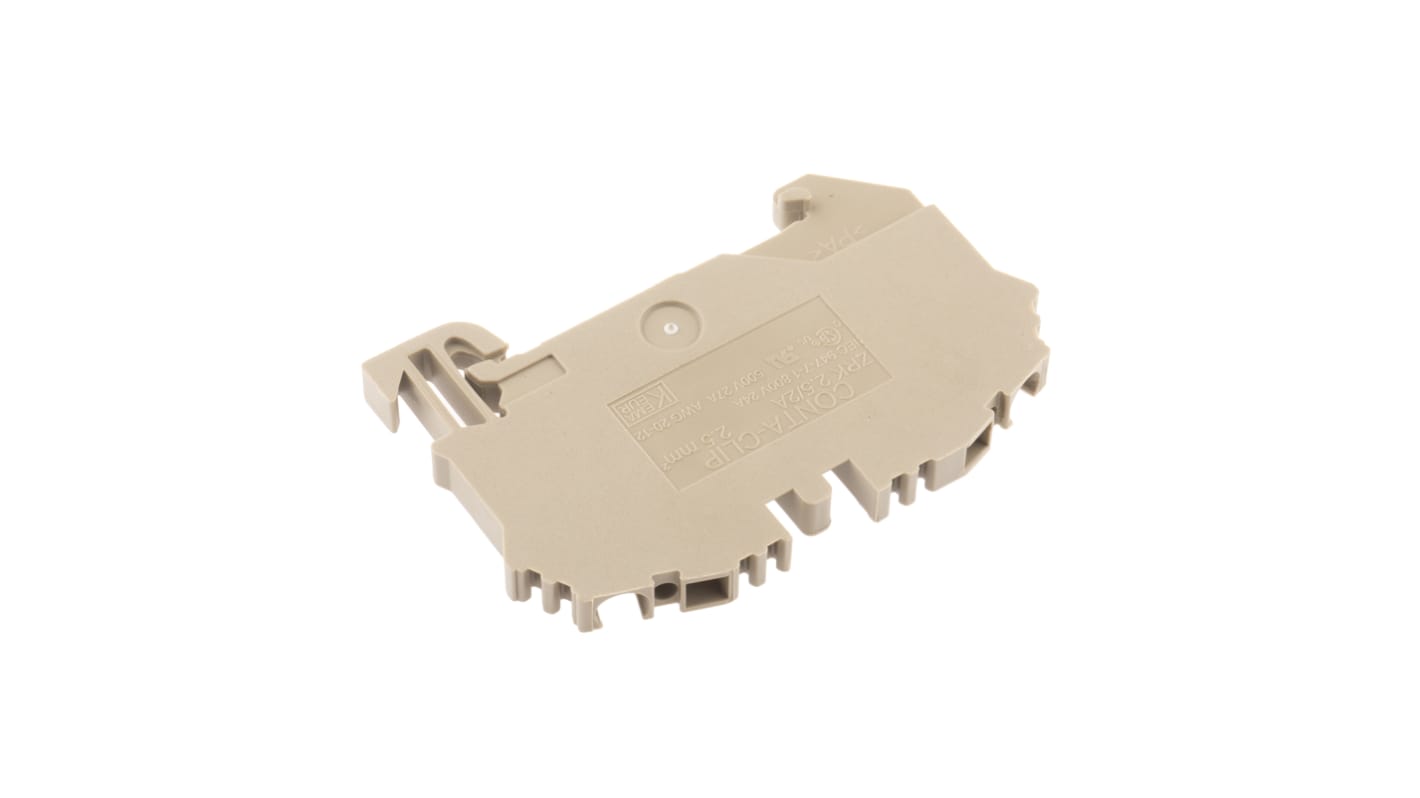 RS PRO Grey DIN Rail Terminal Block, 2.5mm², Single-Level, Spring Clamp ...