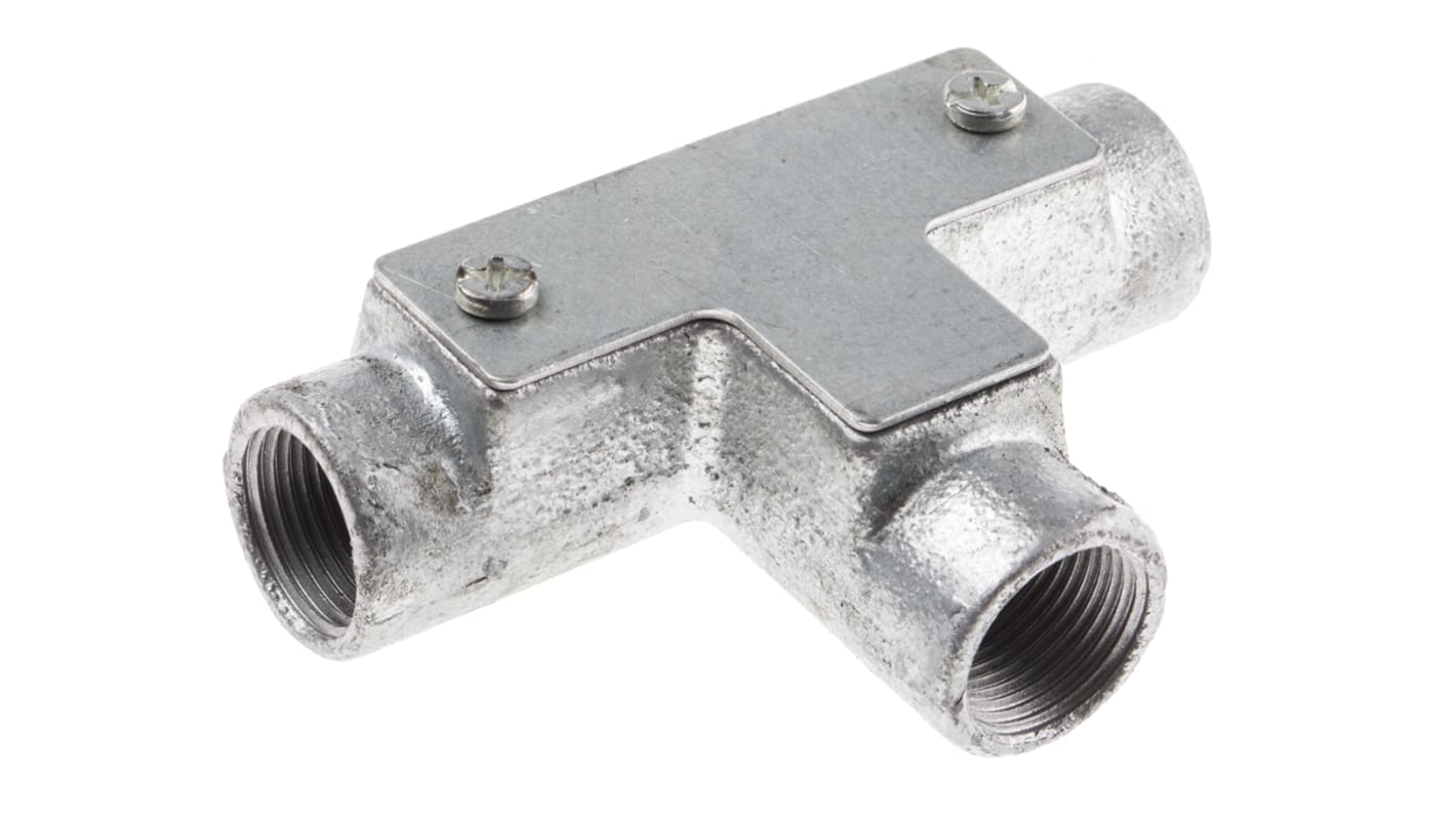 RS PRO Inspection Tee, Conduit Fitting, 20mm Nominal Size, Steel ...