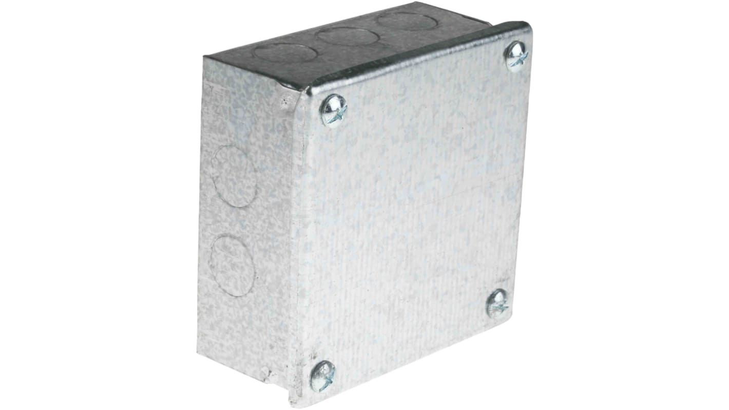 RS PRO Steel Galvanised Adaptable Box, 100mm x 100mm x 50mm | RS