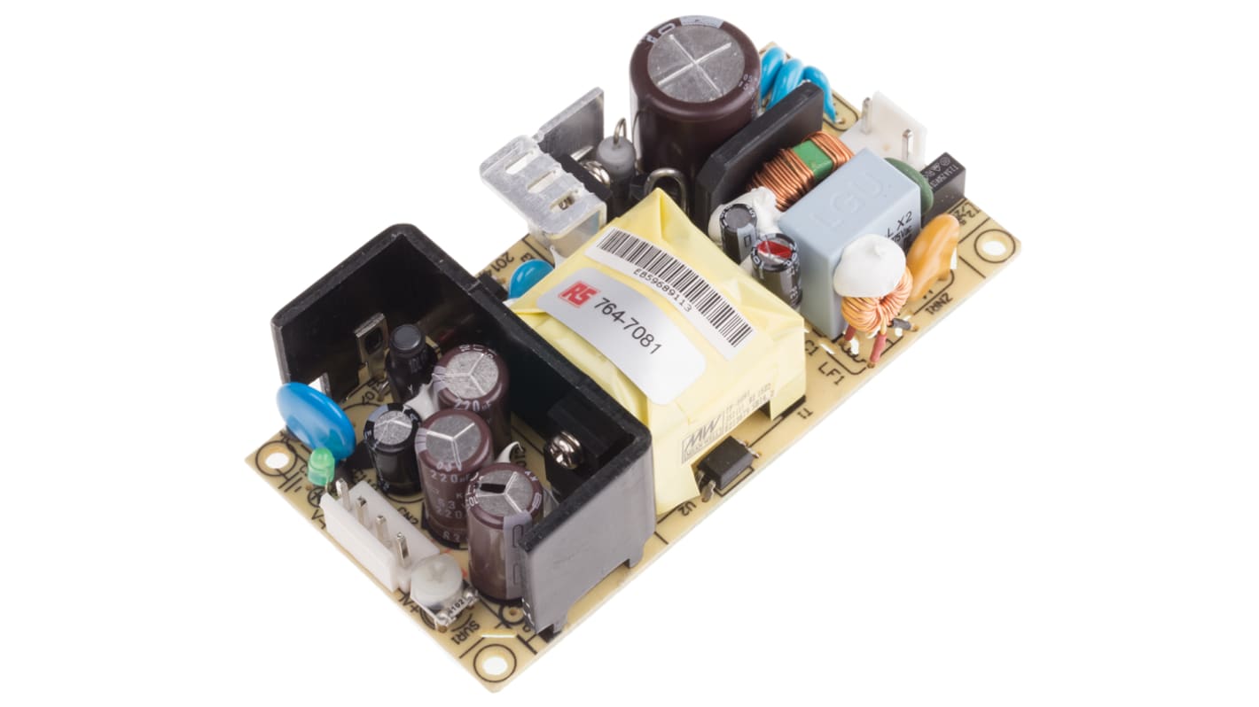MEAN WELL Switching Power Supply, EPS-65-48, 48V dc, 1.36A, 65W, 1 ...