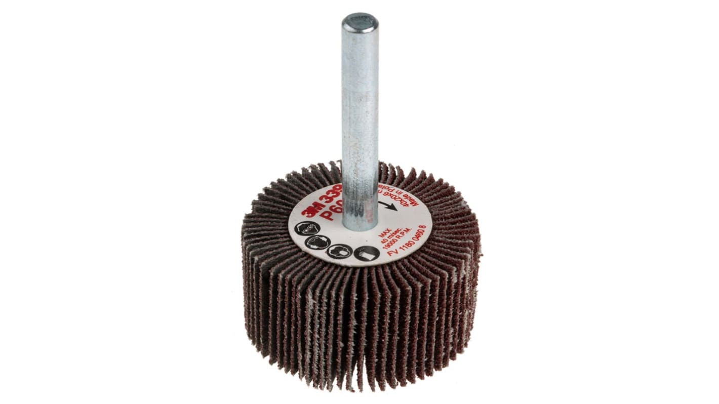 FC110075569 | 3M Aluminium Oxide Flap Wheel, 40mm Diameter, P60 Grit | RS