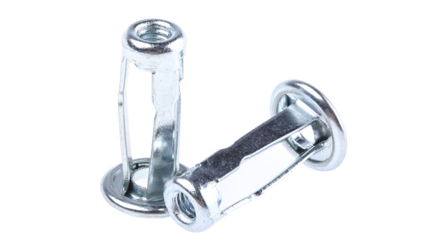 RS PRO Bright Zinc Plated, M4 Steel Threaded Insert, 11.89mm diameter 8 ...