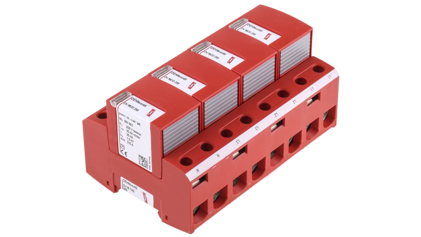 DV M TNS 255 | Dehn, DV Modular Surge Protector 255 V ac Maximum ...